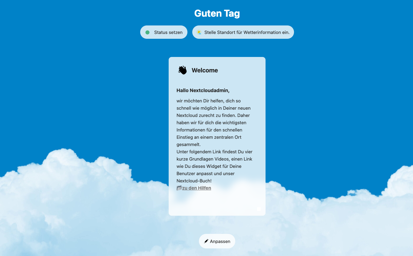 Wie kann ich das Welcome Widget anpassen? - Die HKN-Knowledgebase